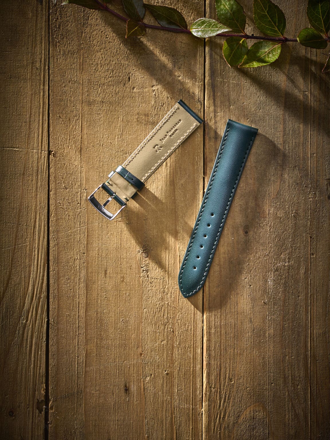 Classic 3.5 watch strap printed green calf - Maison Jean Rousseau