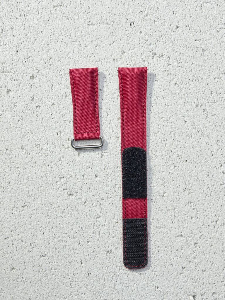 Velcro watch strap red technical fabric - Maison Jean Rousseau