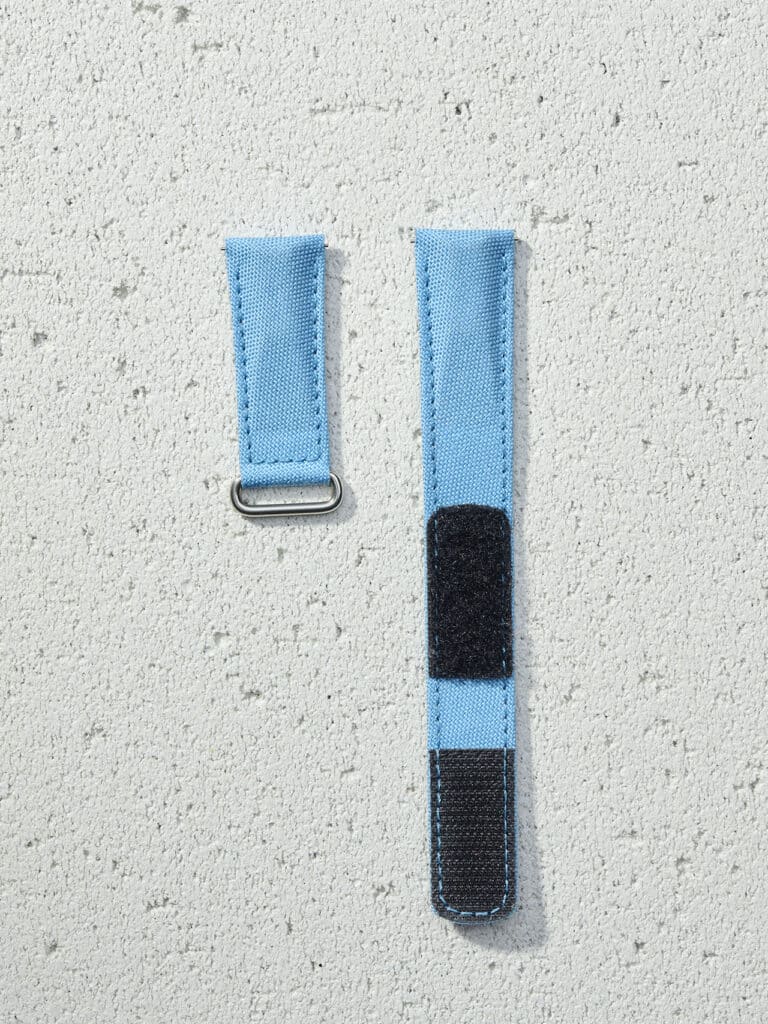 Velcro watch strap sky blue technical fabric - Maison Jean Rousseau